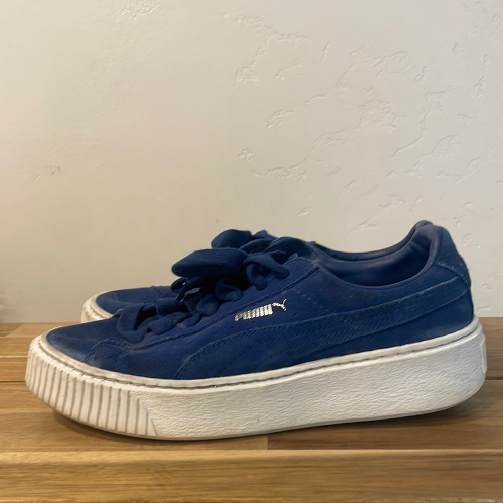 Puma Royal Blue Suede Platform Sneaker - Gem